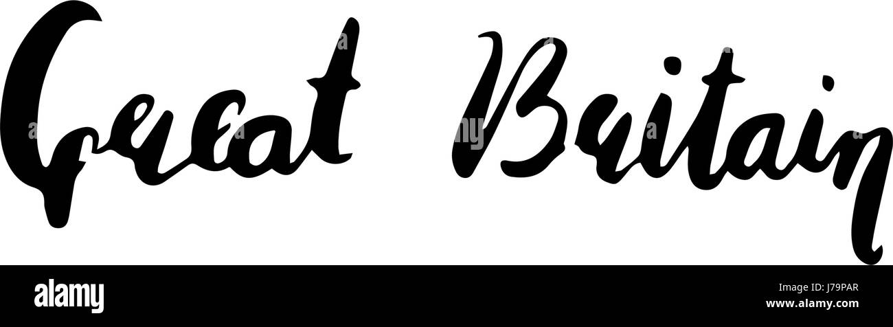 Great Britain, text design. Vector calligraphy. Typography poster ...