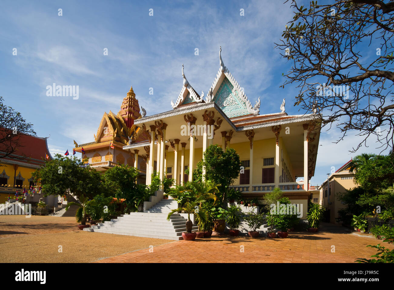 religion temple monastery cambodia convent firmament sky buddhism blue ...