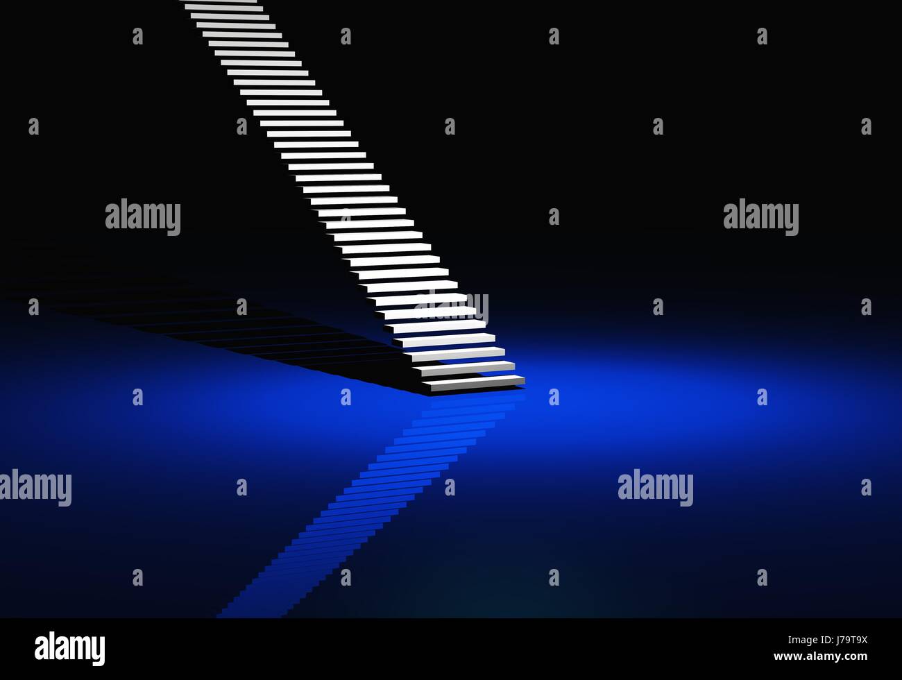 white modern stairs - blue background - 22 Stock Photo - Alamy