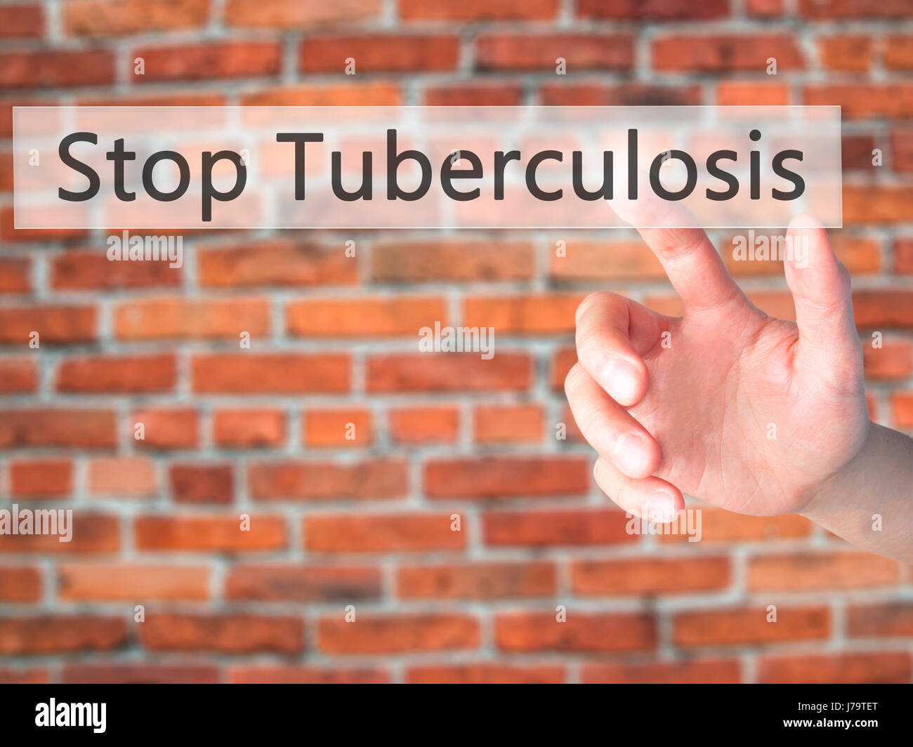 Stop Tuberculosis - Hand pressing a button on blurred background ...