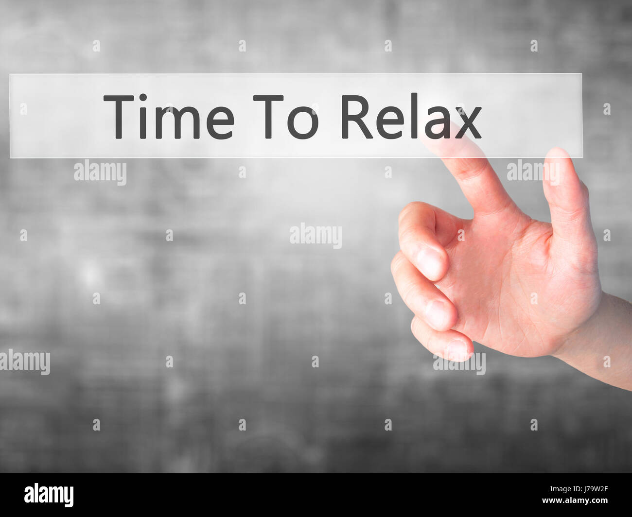 Time To Relax - Hand pressing a button on blurred background concept ...