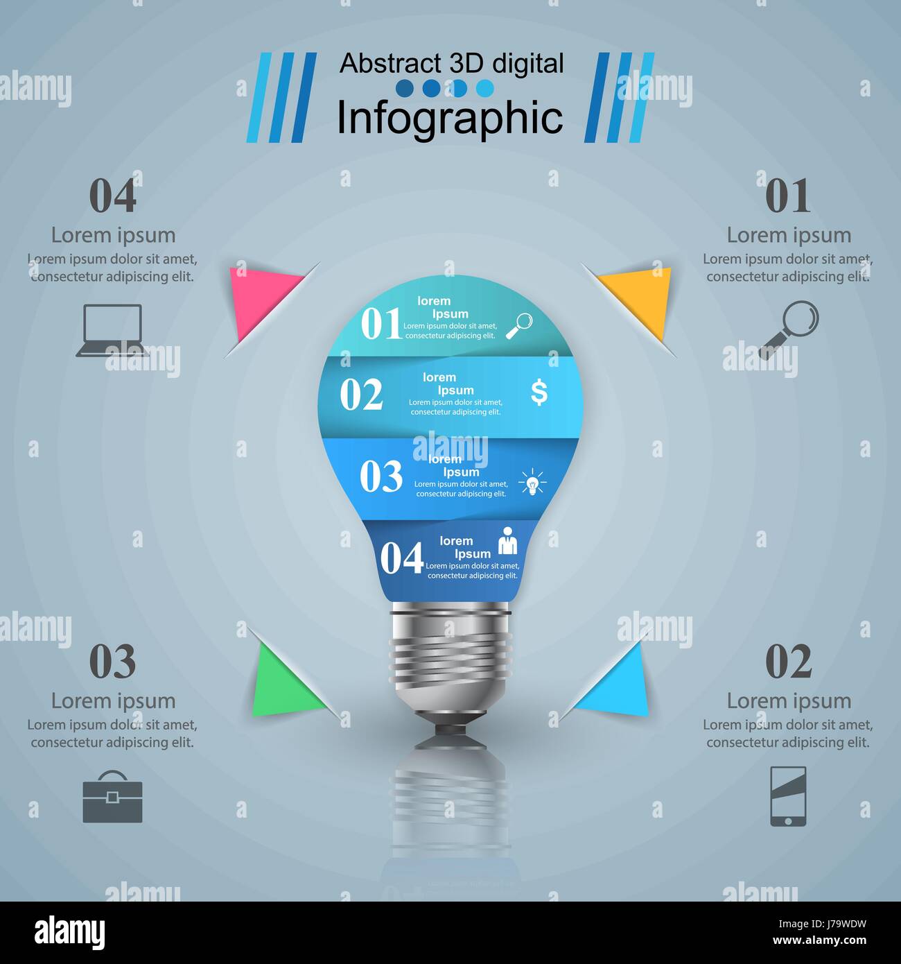 Infographic design. Bulb, Light icon Stock Vector Image & Art - Alamy