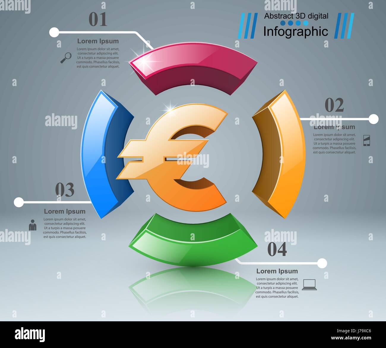 3D infographic.Euro, Money icon Stock Vector Image & Art - Alamy