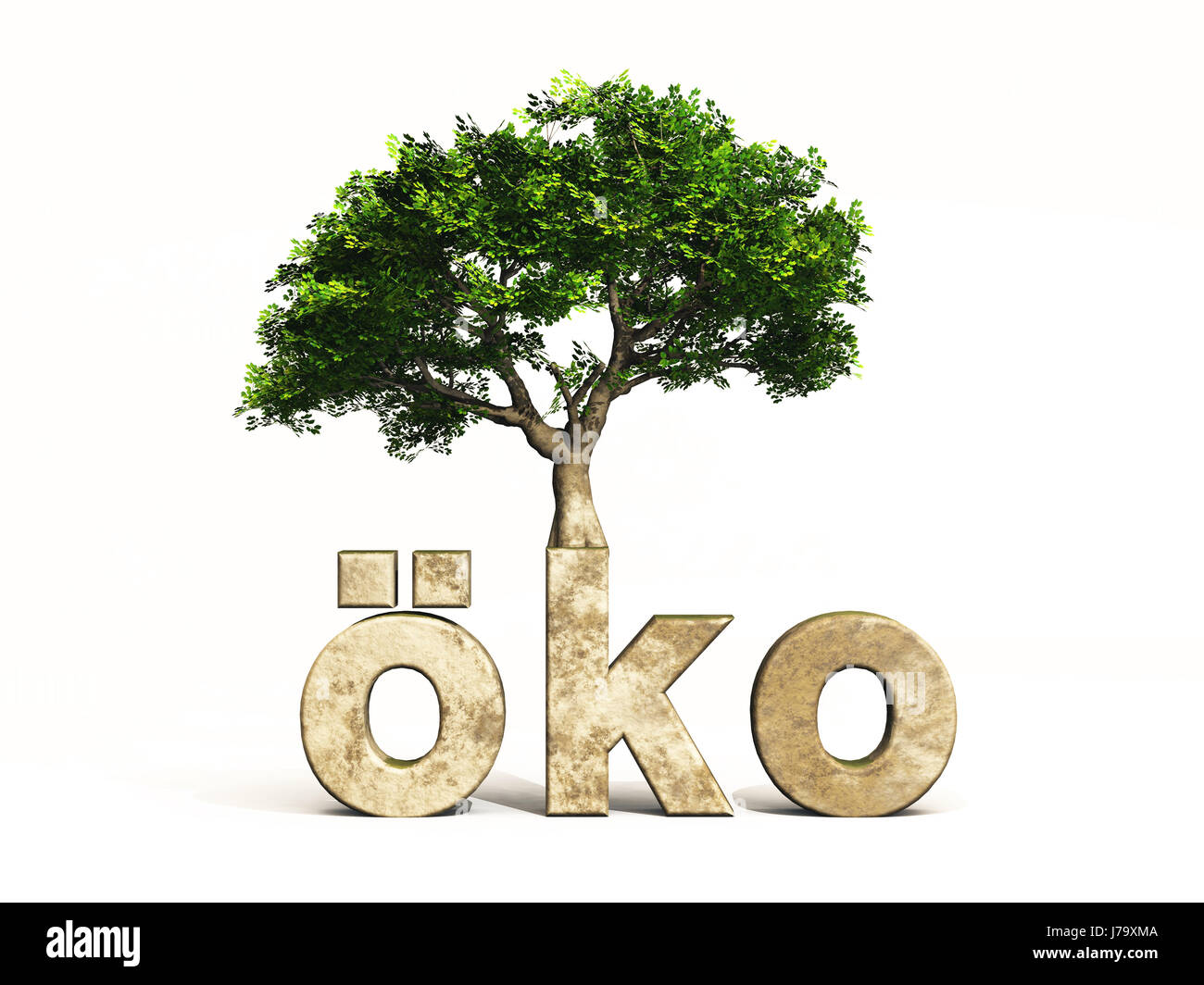 3d eco font with tree Stock Photo - Alamy