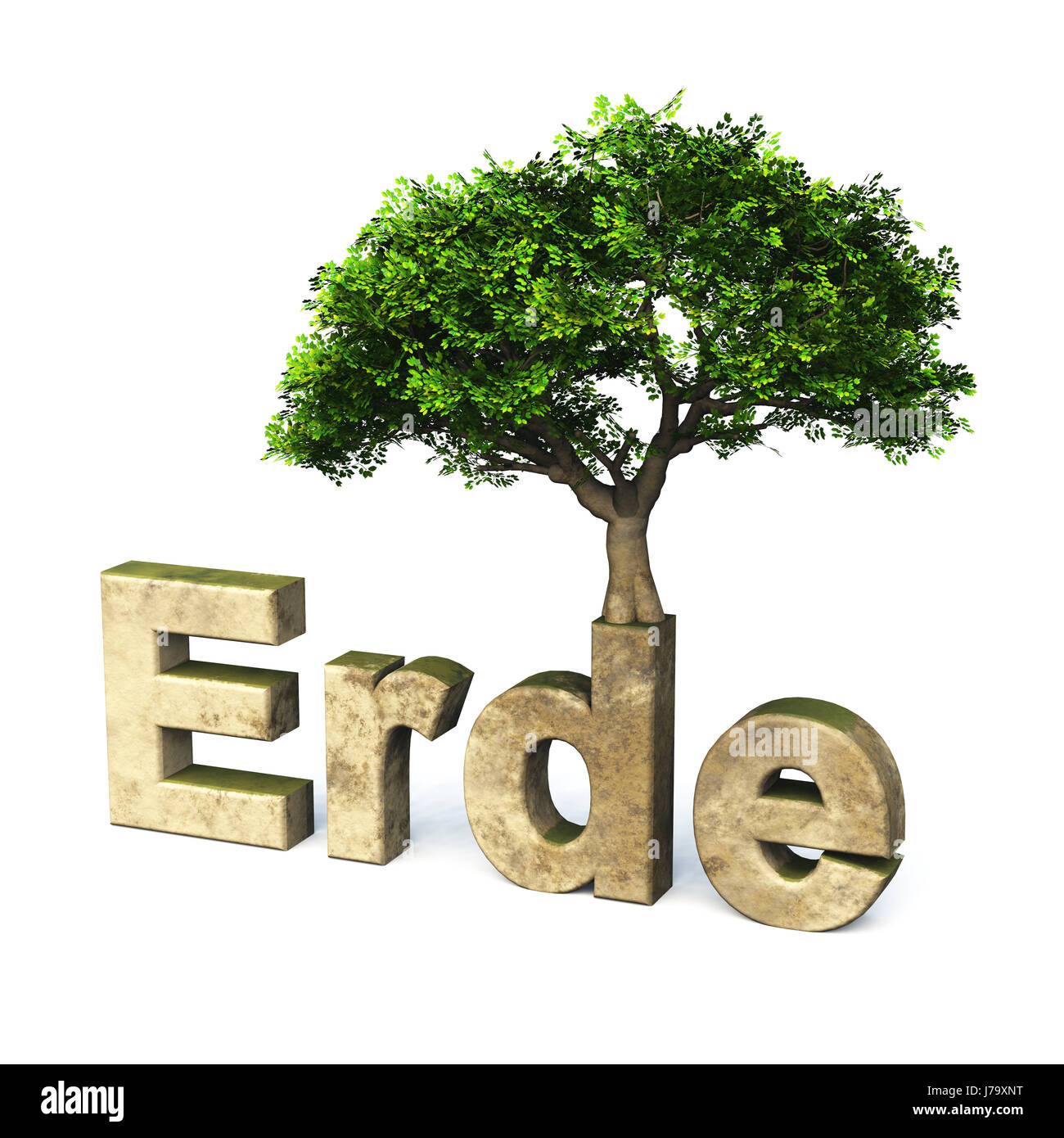 3d earth font with tree Stock Photo - Alamy