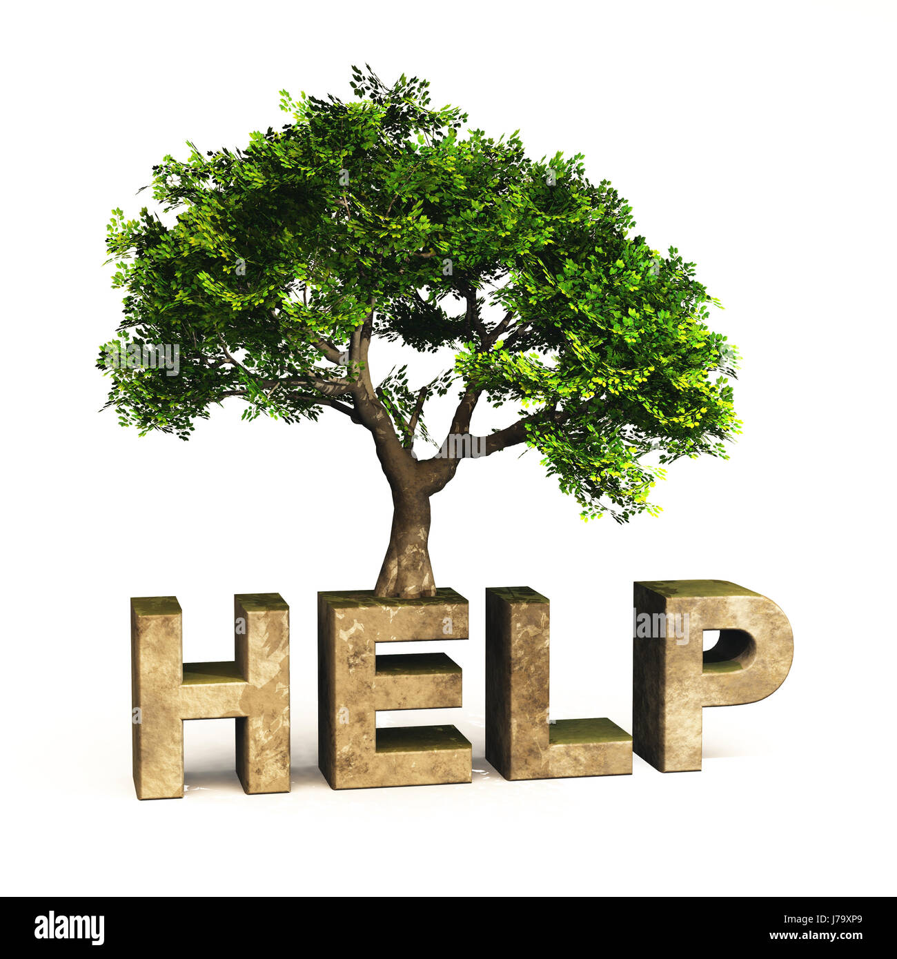 3d help scripture with tree Stock Photo - Alamy