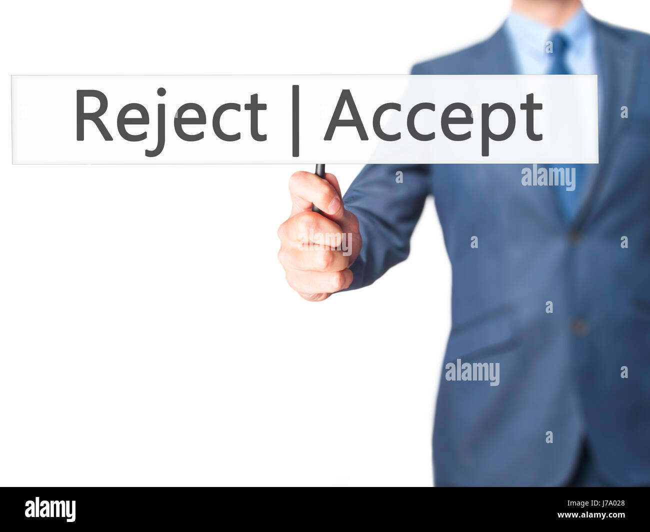Accept Reject - Businessman hand holding sign. Business, technology ...