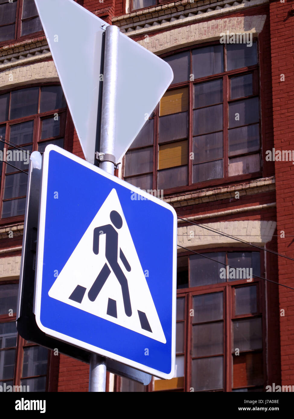 sign signal single blank european caucasian uninhabited signpost banner ...