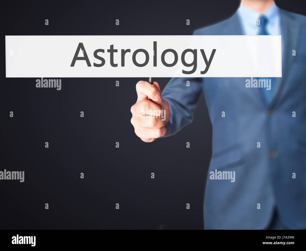 Astrology - Business man showing sign. Business, technology, internet ...