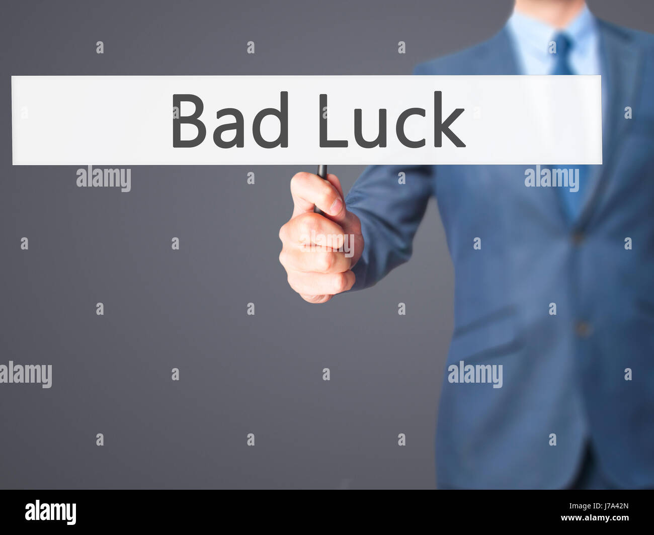 Bad Luck - Business man showing sign. Business, technology, internet ...
