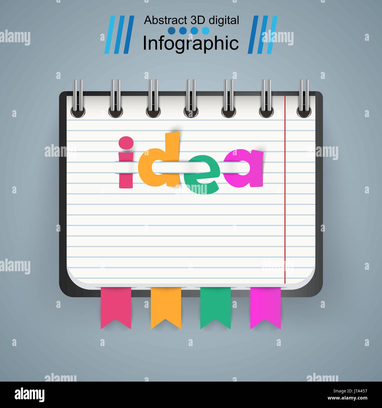 Notepad, notebok, idea icon. Abstract infographic Stock Vector Image ...