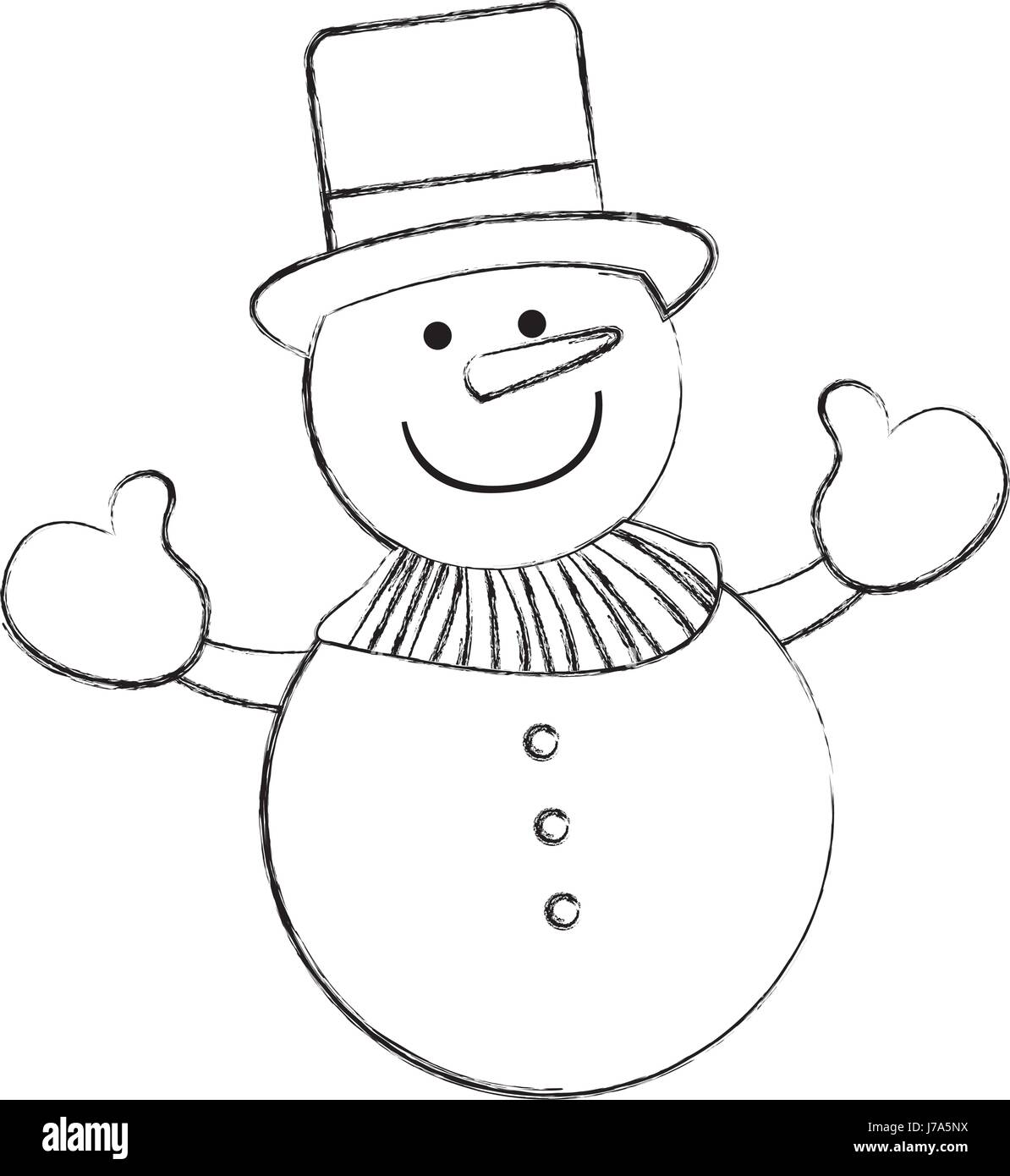 Christmas Snowman Clipart Black And White