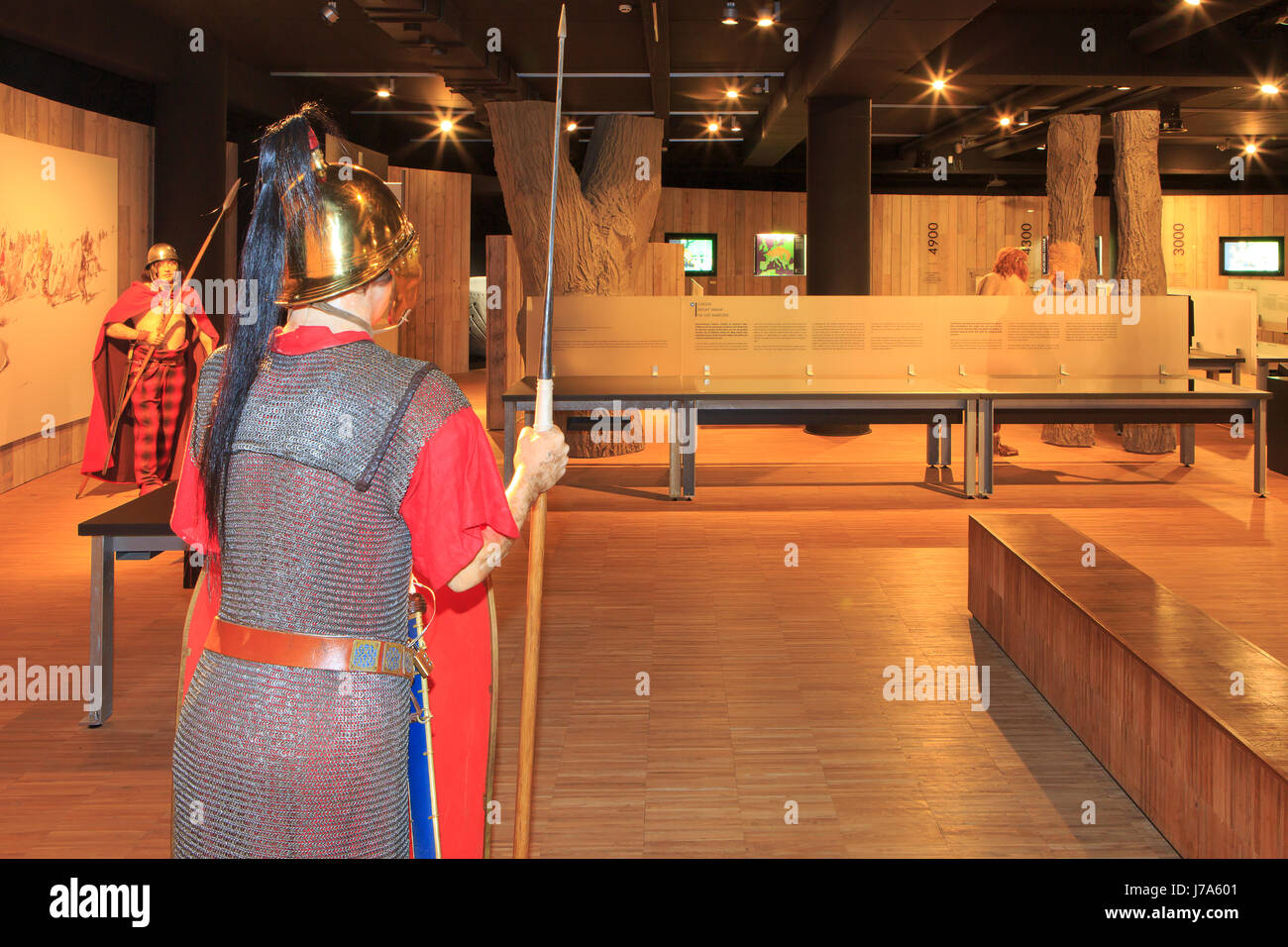 A Roman and Gallo-Roman soldier on display at the Gallo-Roman Museum in ...
