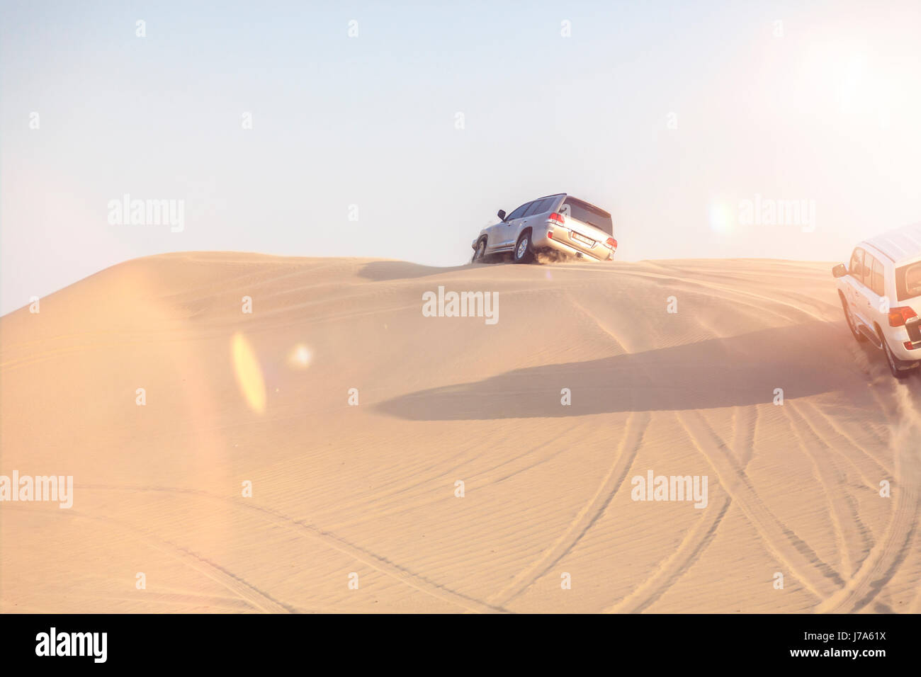 Off road vehicle trip desert between abu dhabi dubai hi-res stock ...