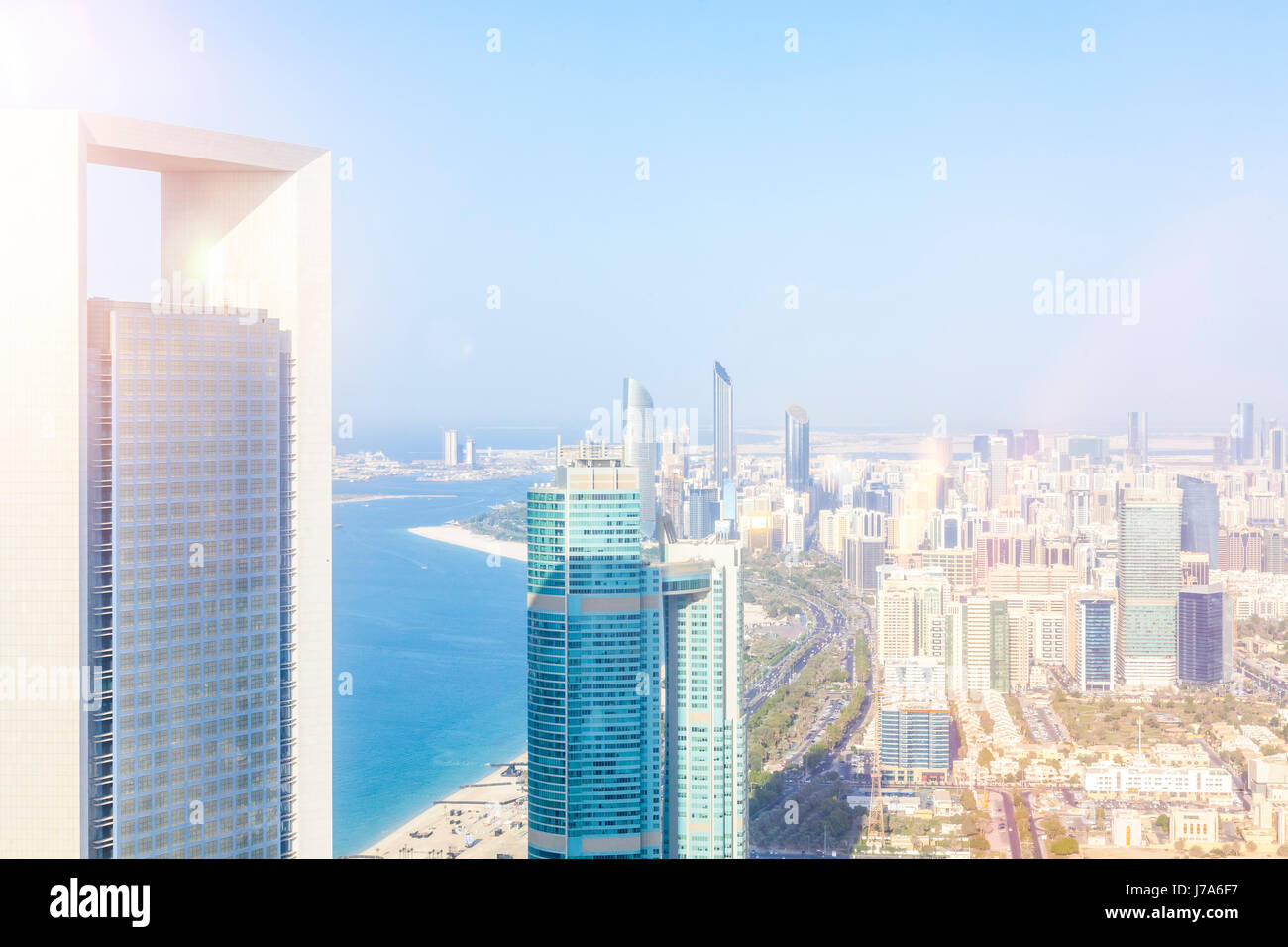 UAE, skyline of Abu Dhabi at the waterfront Stock Photo - Alamy