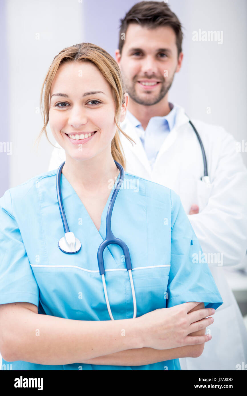 Portrait of two smiling doctors Stock Photo - Alamy