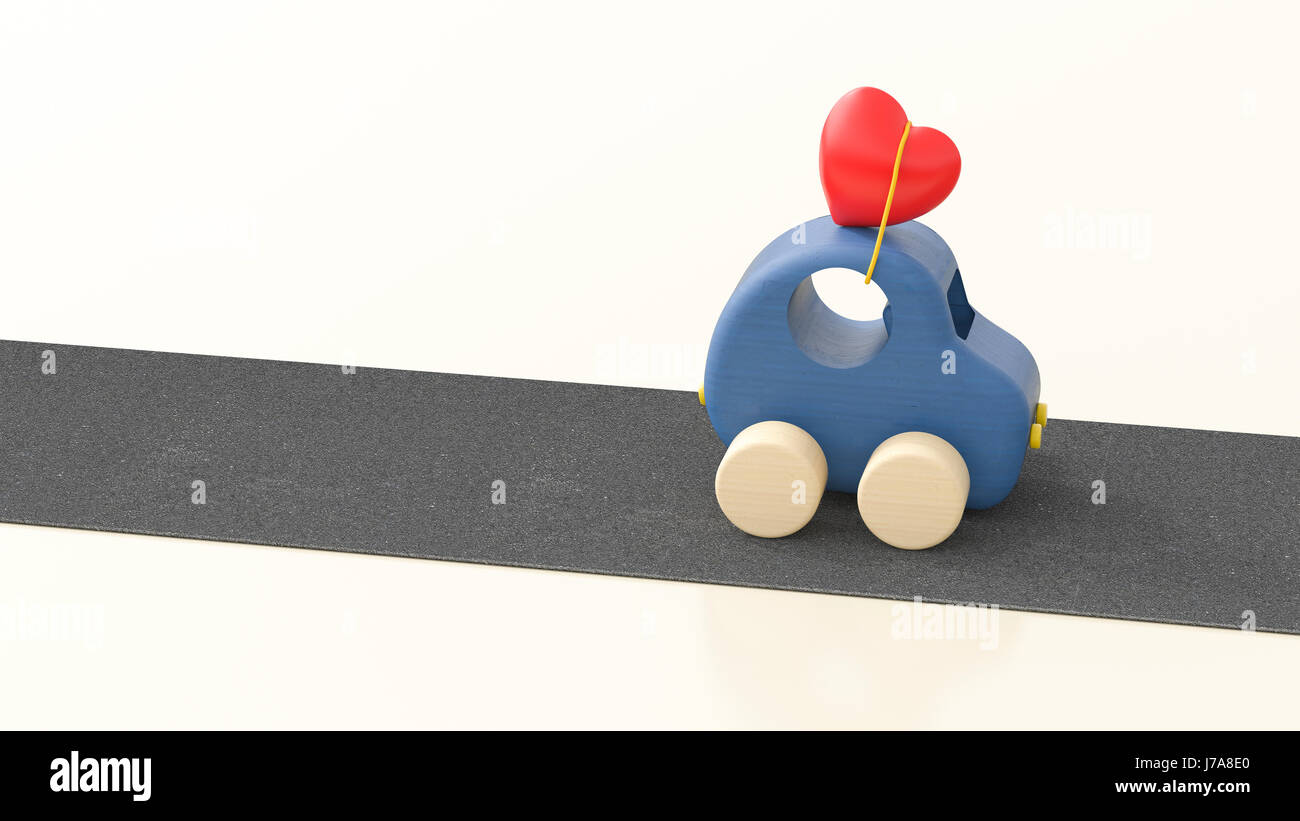 Wooden toy car heart roof hi-res stock photography and images - Alamy