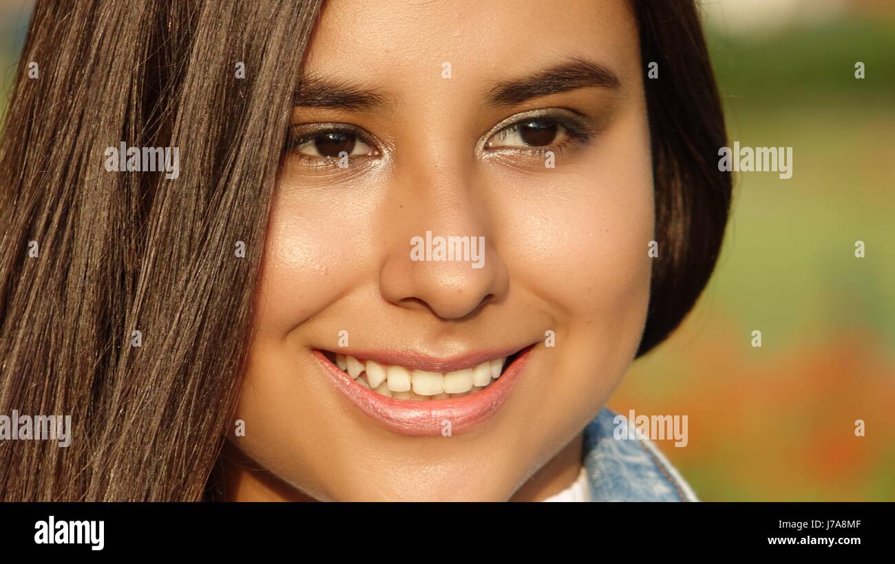 Face Of Youthful Female Teenager Stock Photo - Alamy