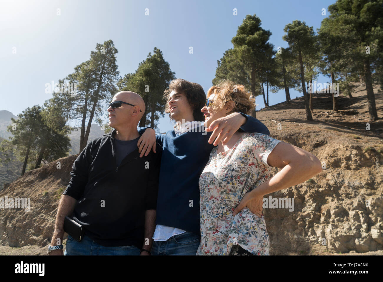Morocco, Marrakesh, family with adult son standing together Stock Photo ...