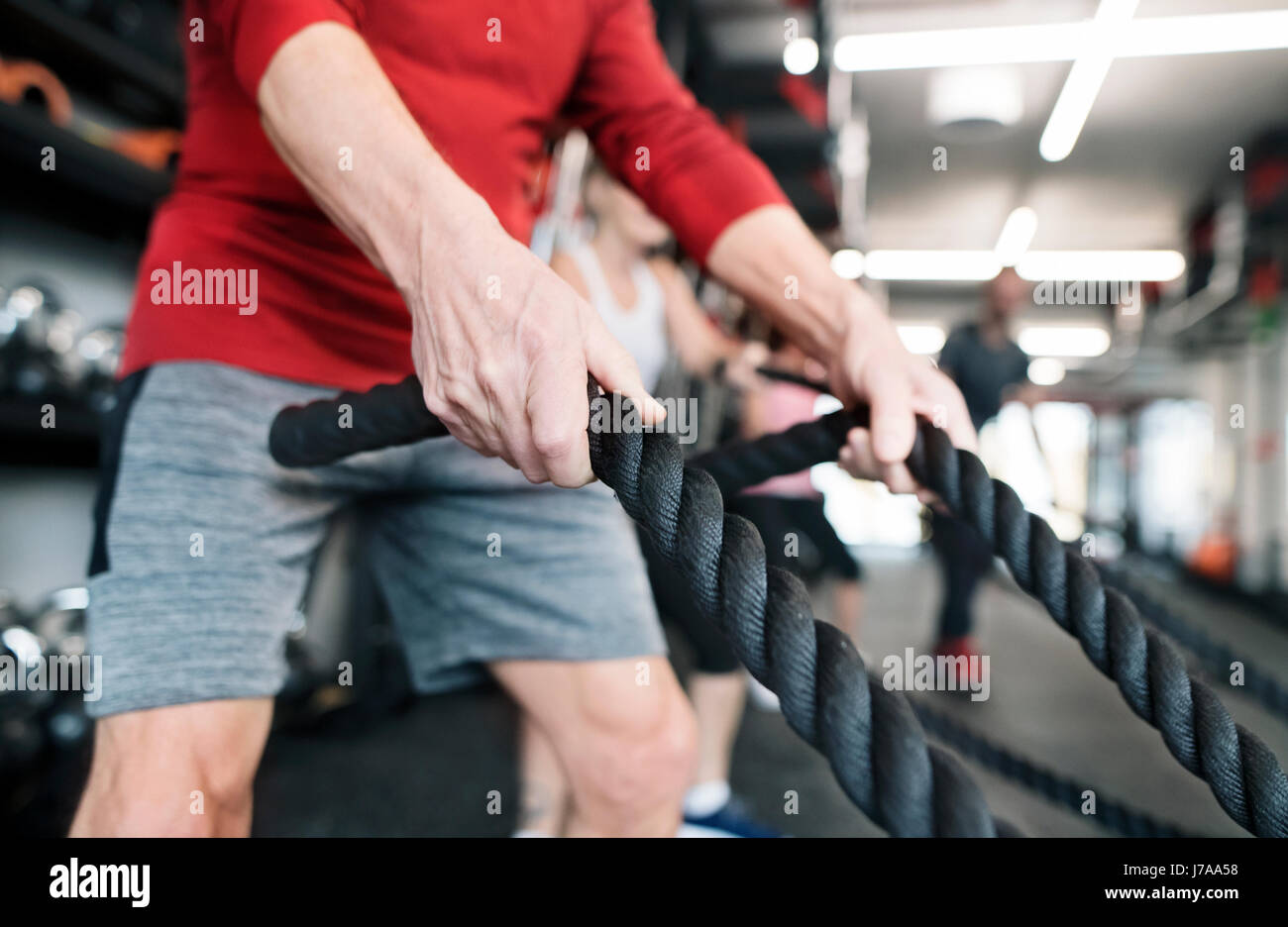 Crossfit battle ropes man hi-res stock photography and images - Alamy