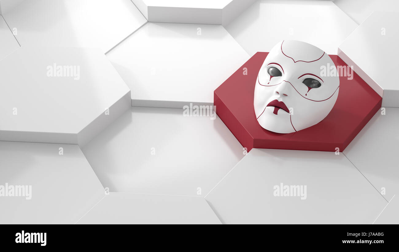 Crying mask, 3d rendering Stock Photo - Alamy