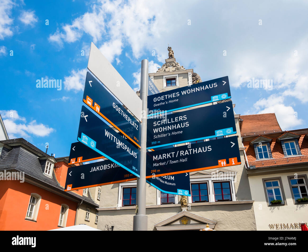 Germany, Weimar, sign posts Stock Photo - Alamy