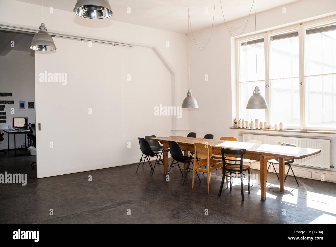 Conference room in a loft Stock Photo - Alamy