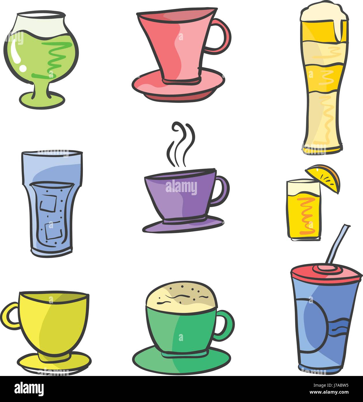 Doodle of drink various set Stock Vector Image & Art - Alamy