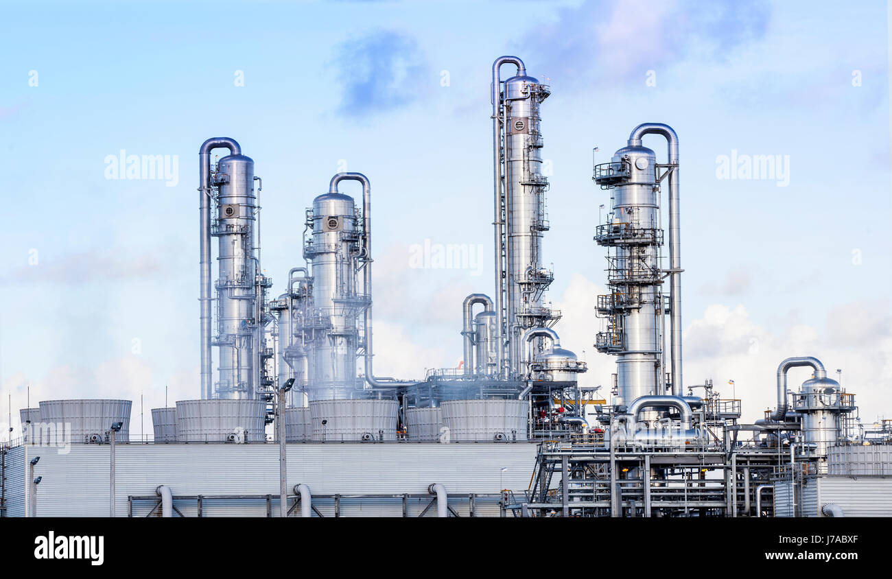 big tube in refinery petrochemical plant in heavy industry estate Stock ...