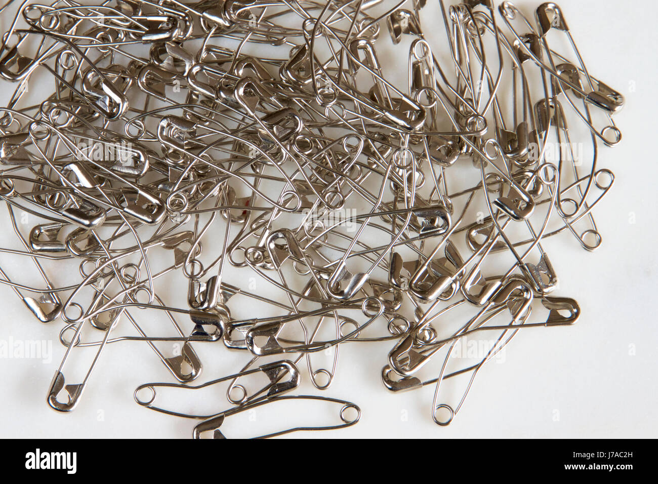 Pile of metal safety pins as background Stock Photo - Alamy