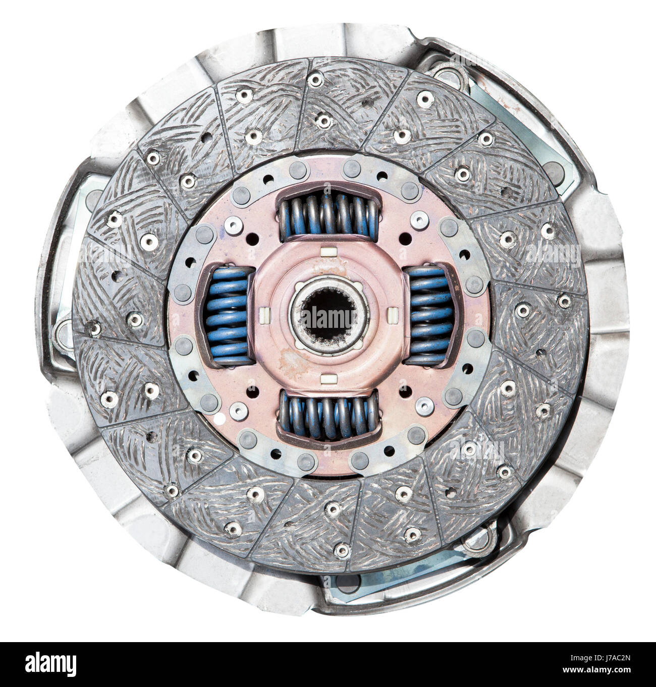 close up surface object of used car diesel engine clutch isolated white ...