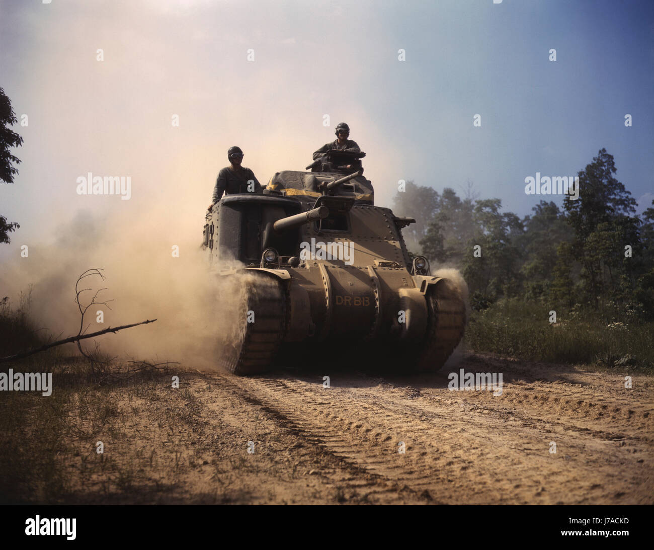 June 1942 - M3 tanks in action, Fort Knox, Kentucky Stock Photo - Alamy