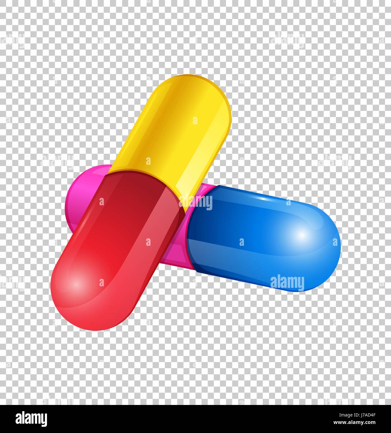 Colorful capsules on transparent background illustration Stock Vector ...