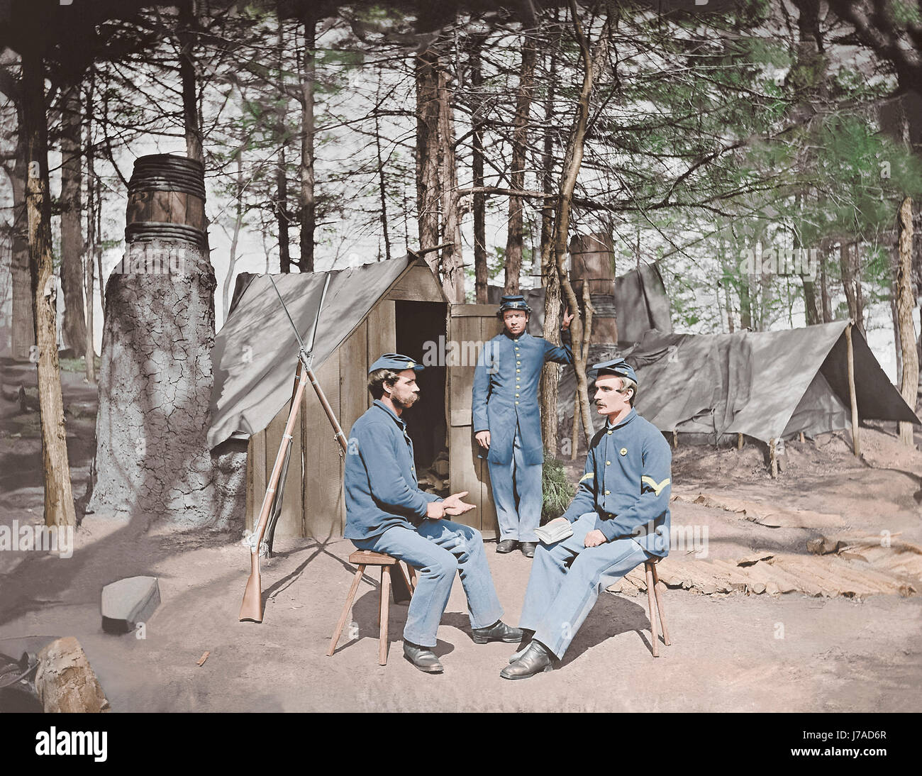 Camp scene during the American Civil War Stock Photo - Alamy