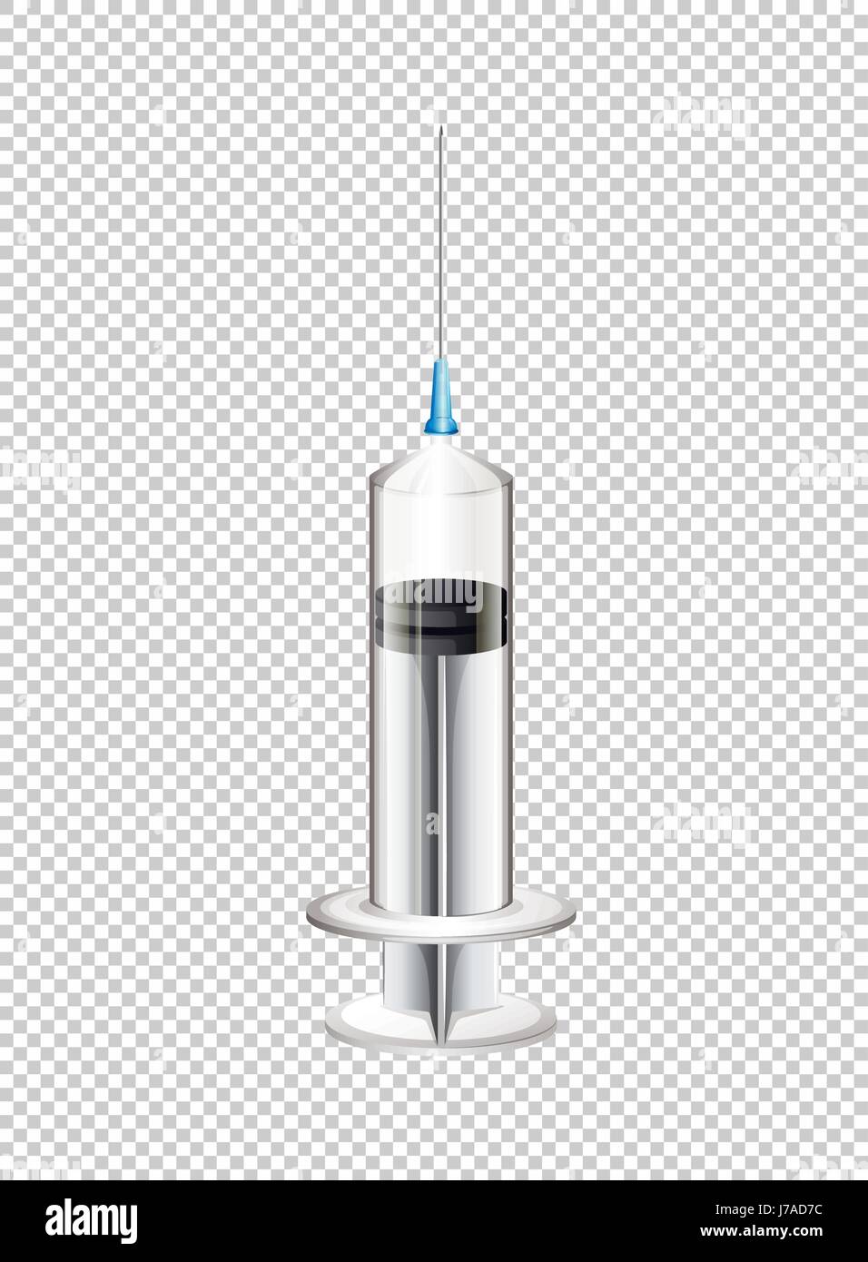 Syringe with needle on transparent background illustration Stock Vector ...