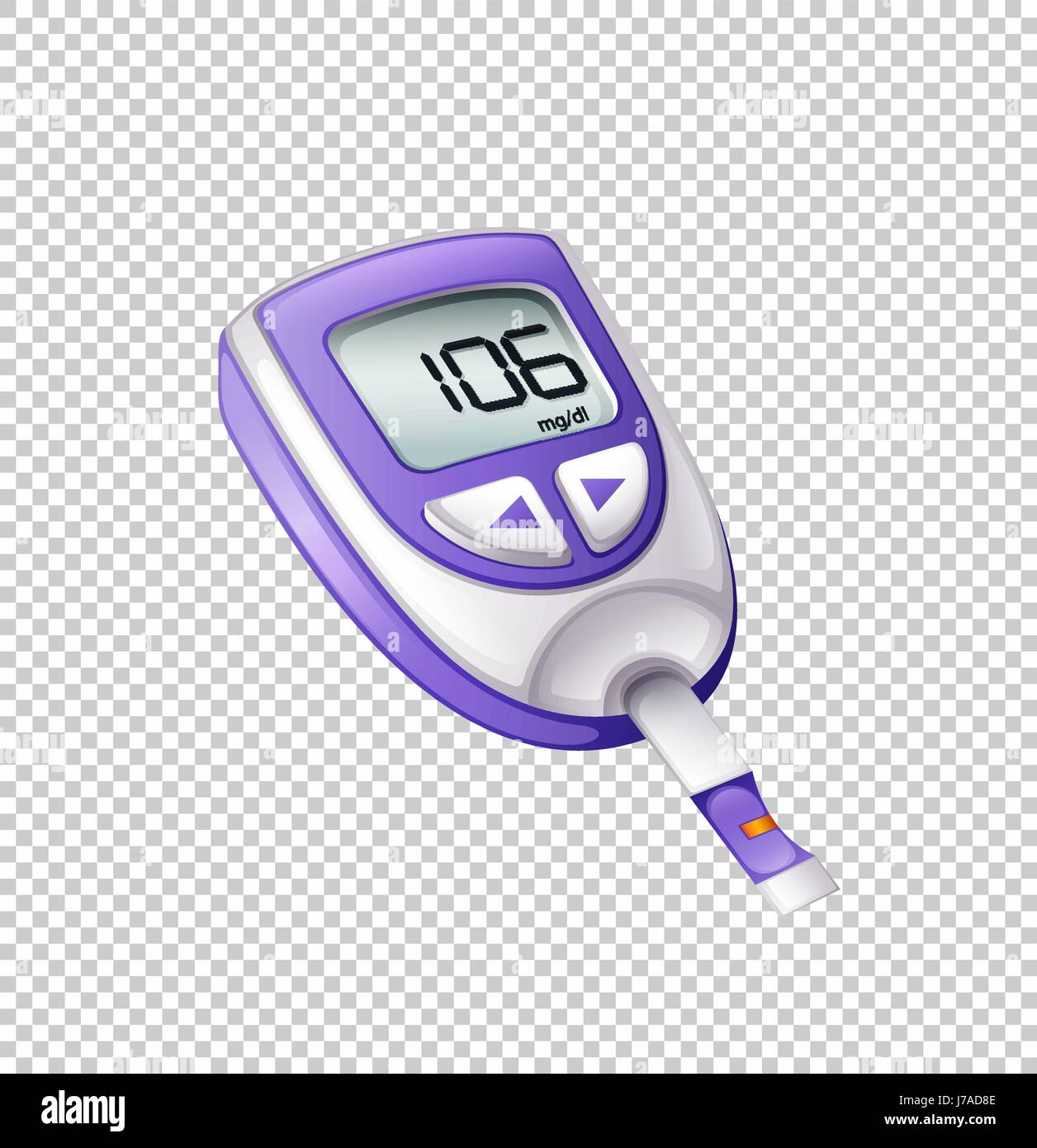 Diabetes testor kit on transparent background illustration Stock Vector ...