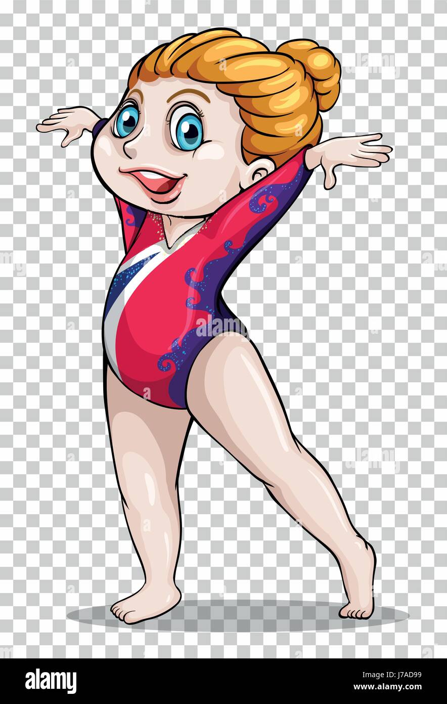 Cute girl doing gymnastic illustration Stock Vector Image & Art - Alamy