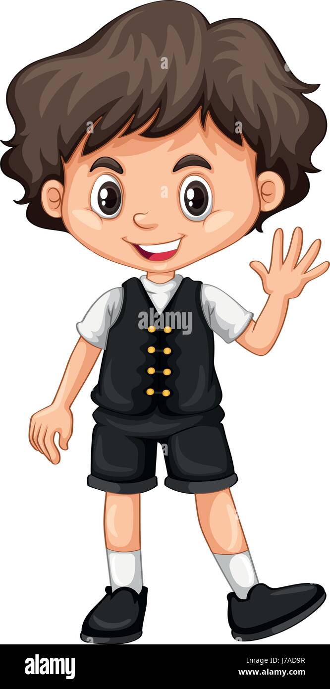 Little boy waving hand illustration Stock Vector Image & Art - Alamy