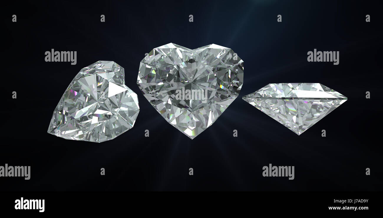 Diamond heart shape with clipping path Stock Photo - Alamy