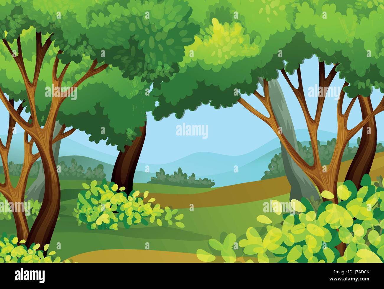 Tall trees forest Stock Vector Images - Alamy