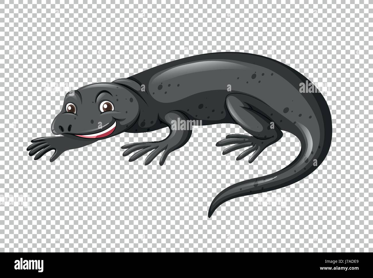 Black lizard on transparent background illustration Stock Vector Image ...
