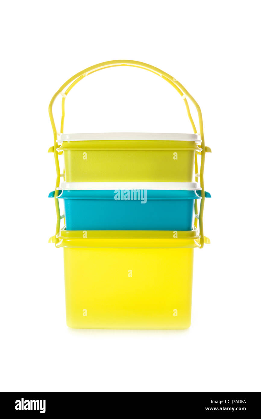 stack of plastic box package isolated on white background use for ...