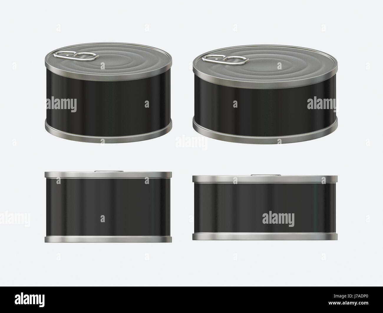 General can packaging with black blank label for food product like tuna ...