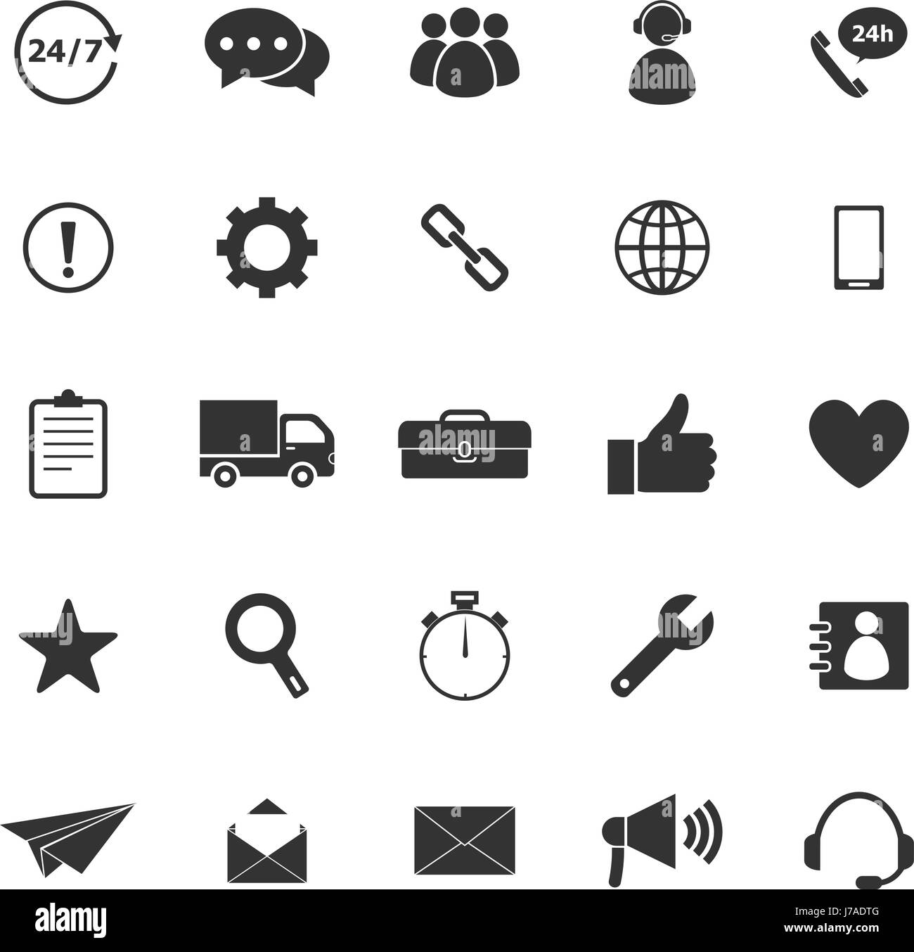 Customer service icons on white background, stock vector Stock Vector ...