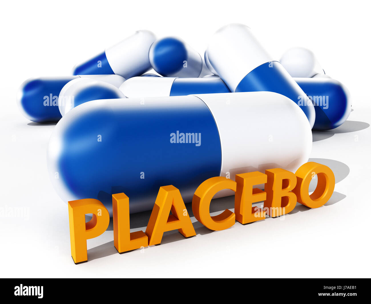 Placebo pill isolated on white background. 3D illustration Stock Photo ...