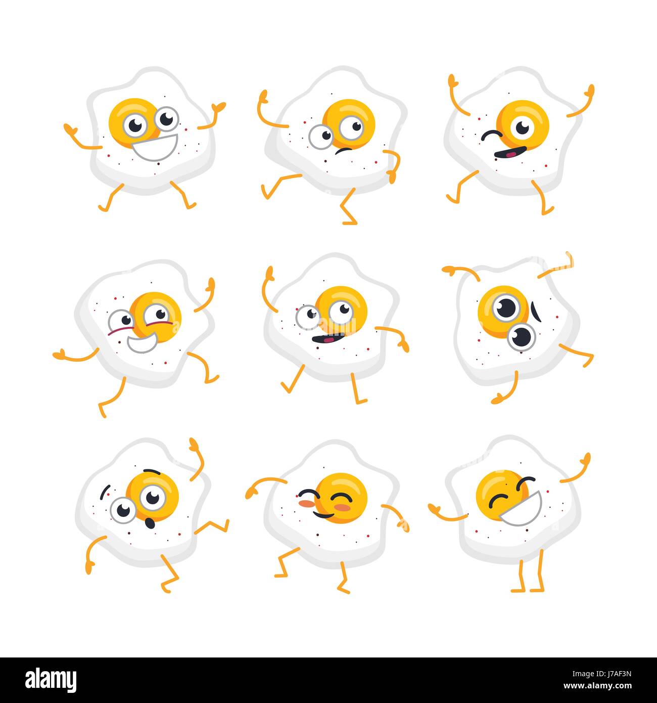 Vector egg character set Cut Out Stock Images & Pictures - Alamy