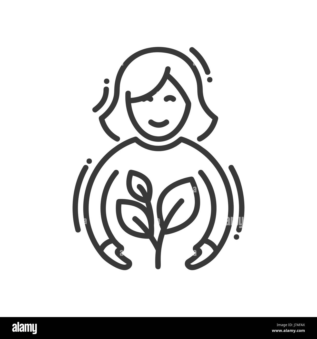 Line icon vector woman Cut Out Stock Images & Pictures - Alamy