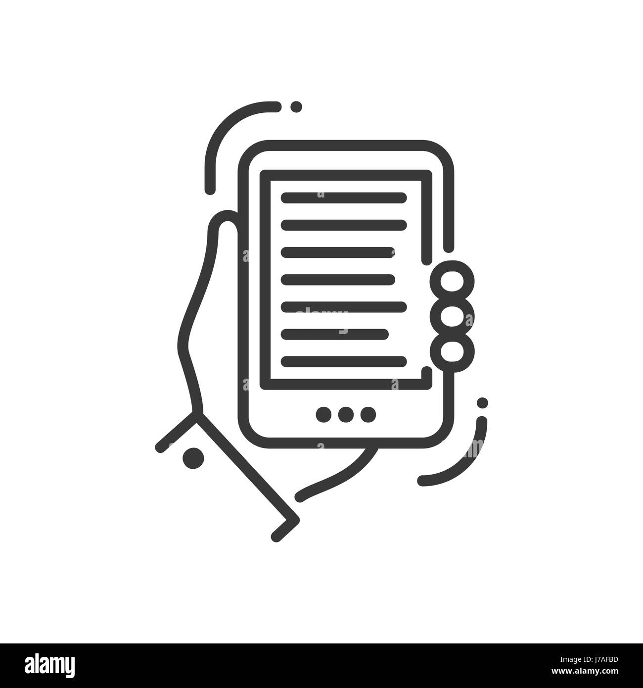 Mobile device - modern vector single line icon Stock Vector Image & Art ...