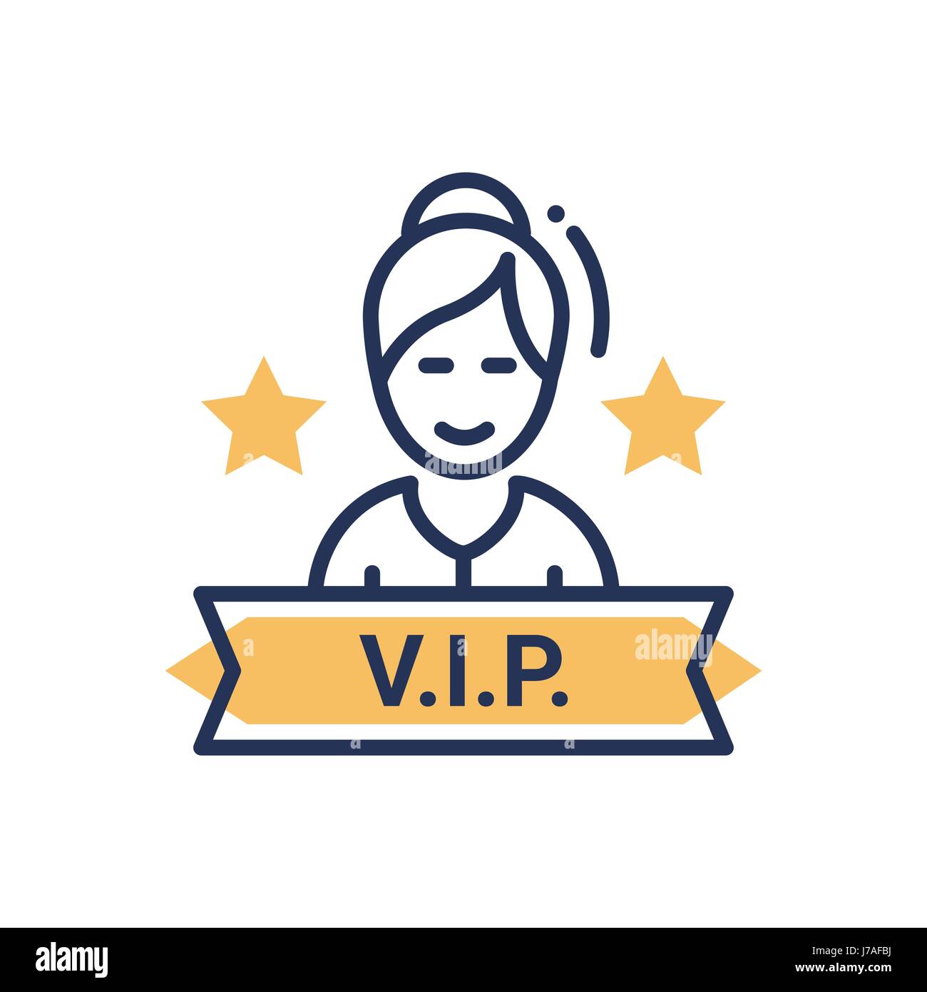 VIP person - modern vector single line icon Stock Vector Image & Art ...