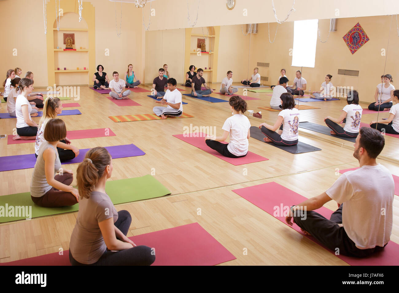Diversity People Exercise Class Relax Concept yoga Stock Photo - Alamy